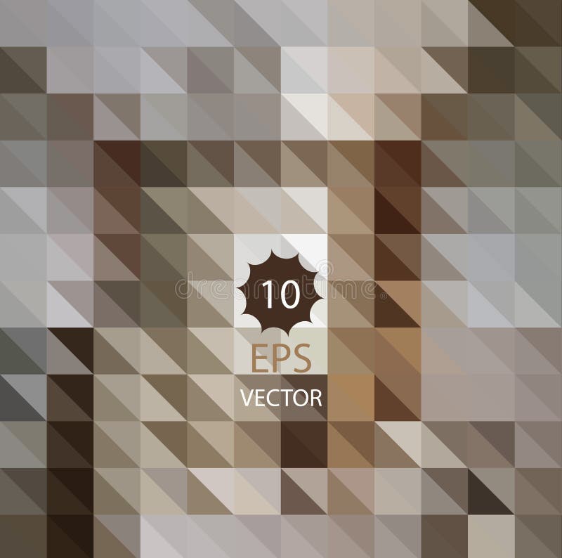 Abstract Geometric Background of Brown Triangles in Mosaic Style ...