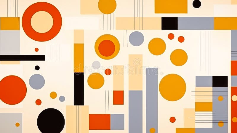 Abstract Geometric Background with Circles, Lines and Rectangles. Stock Illustration ...