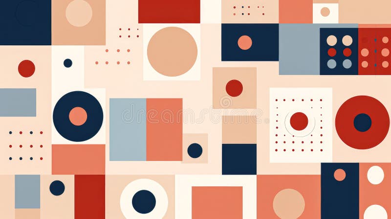 Abstract Geometric Background with Circles, Lines and Rectangles. Stock Illustration ...