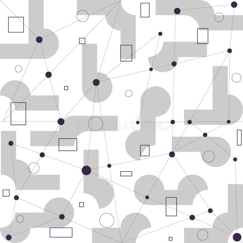 Abstract Geometric Background. Circles, Squares, Rectangles, Lines ...