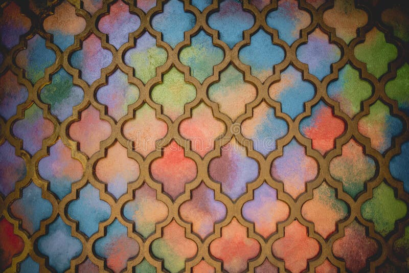Abstract Geometric Background with Color Arabic Cells Stock Photo ...