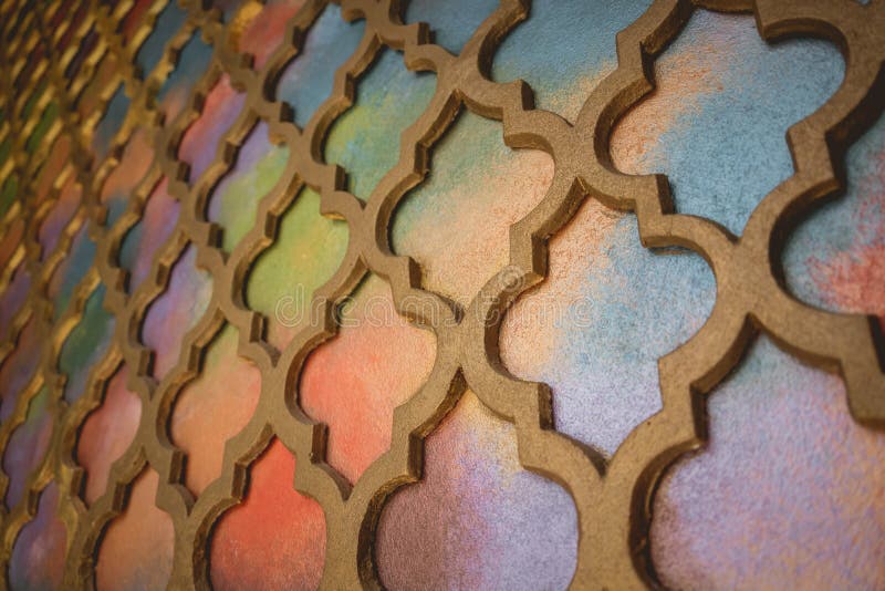 Abstract Geometric Background with Color Arabic Cells Stock Image ...