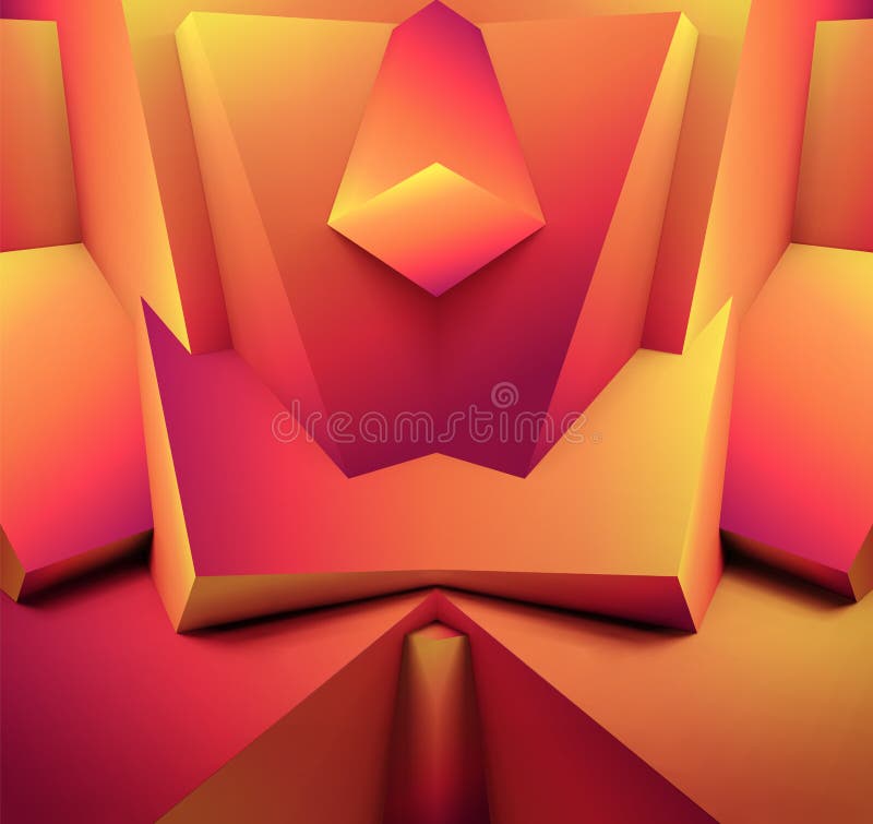 Abstract Geometric Background with Colorful 3D Shapes or Architectural ...