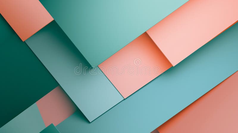 Abstract Geometric Background in Coral and Teal Stock Image - Image of ...
