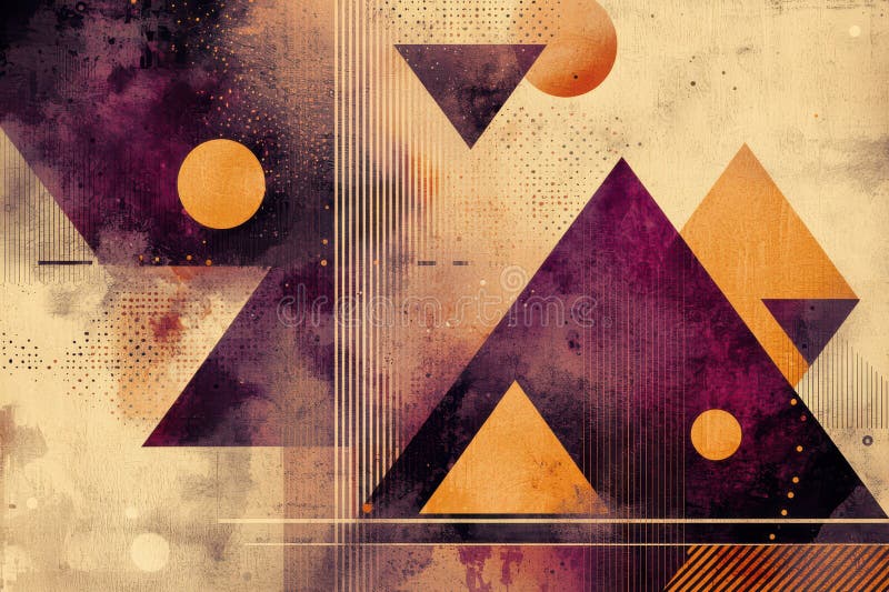 Abstract Geometric Background Design Featuring Triangles and Circles ...