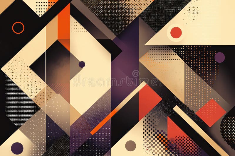 Abstract Geometric Background Design Featuring Triangles and Circles ...