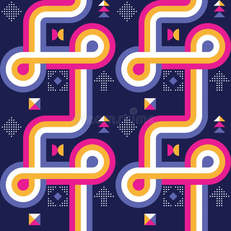 Abstract Geometric Background Design. Vintage Disco Seamless Pattern ...