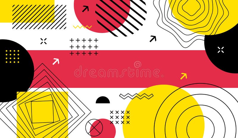 Abstract Geometric Background with Different Shape Elements. Design ...