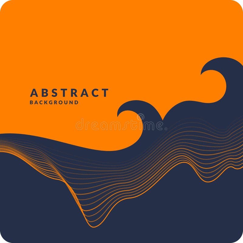 Abstract Geometric Background with Dynamic Particles and Waves. Vector ...