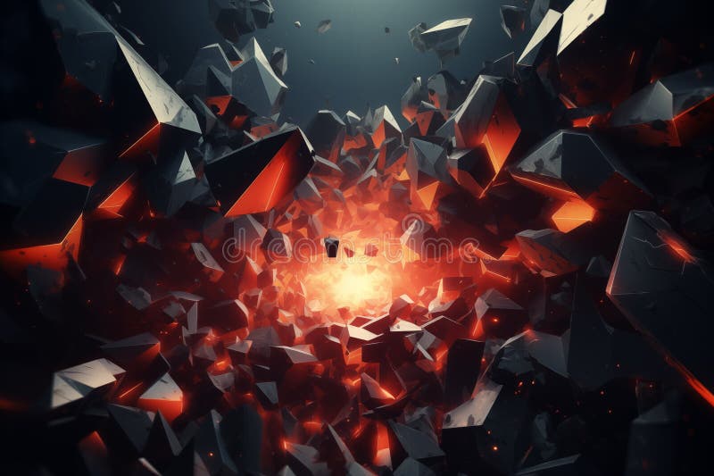 Abstract Geometric Background and Explosion Power Concept by Generative ...