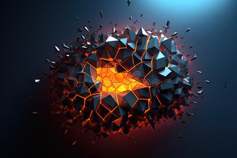 Abstract Geometric Background Explosion Power Design Crushing Surface ...