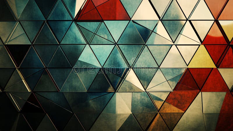 An Abstract Geometric Background Features A Dynamic Composition Of Triangular Patterns With