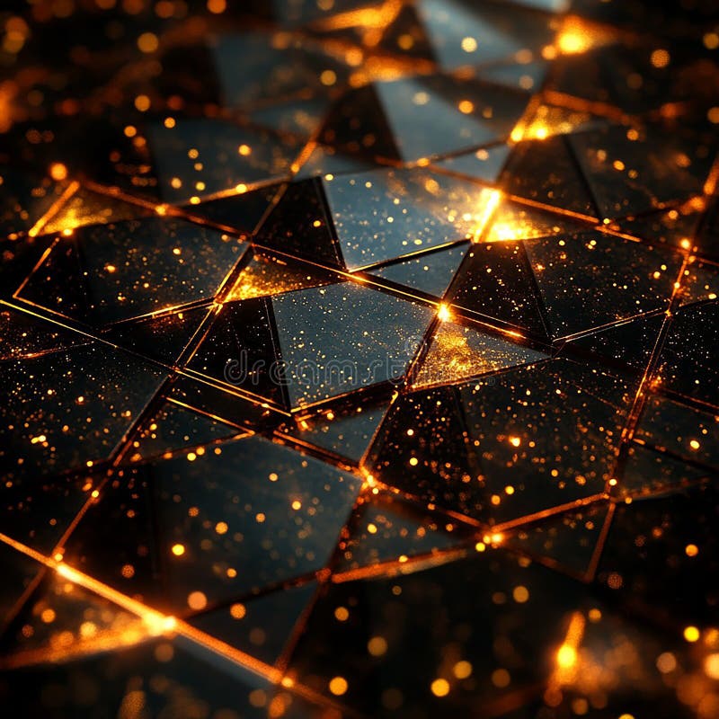 Abstract Geometric Background Featuring Shimmering Gold and Black ...