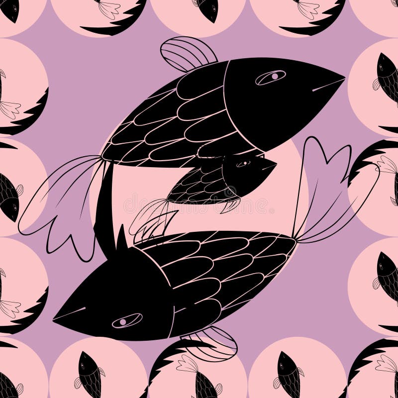 Abstract Geometric Background with Fishes Stock Vector - Illustration ...