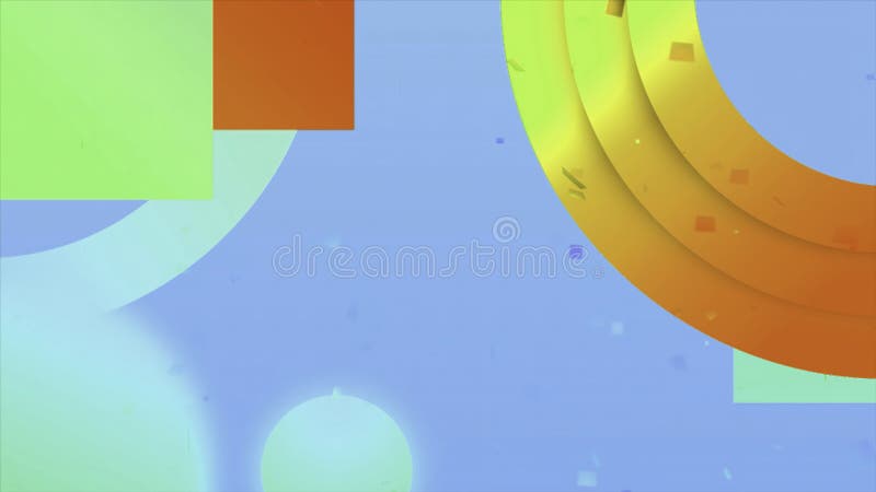 Abstract Geometric Background with Flying Particles and Moving Shapes ...