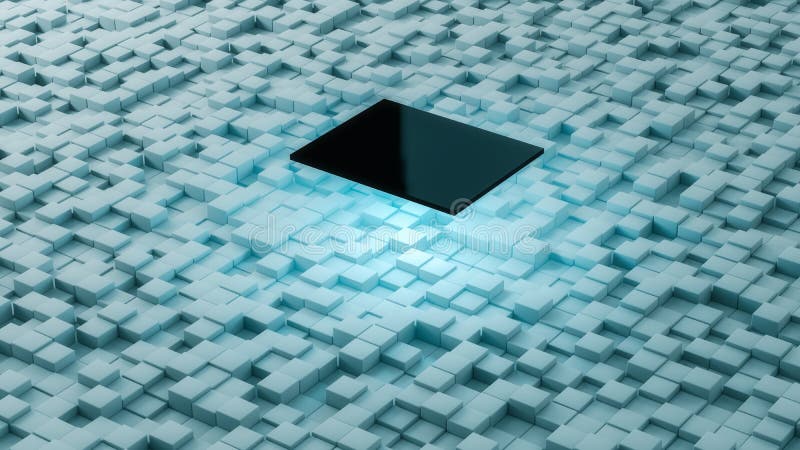 Abstract Geometric Background. Futuristic Sci Fi Grunge Dark Room with ...