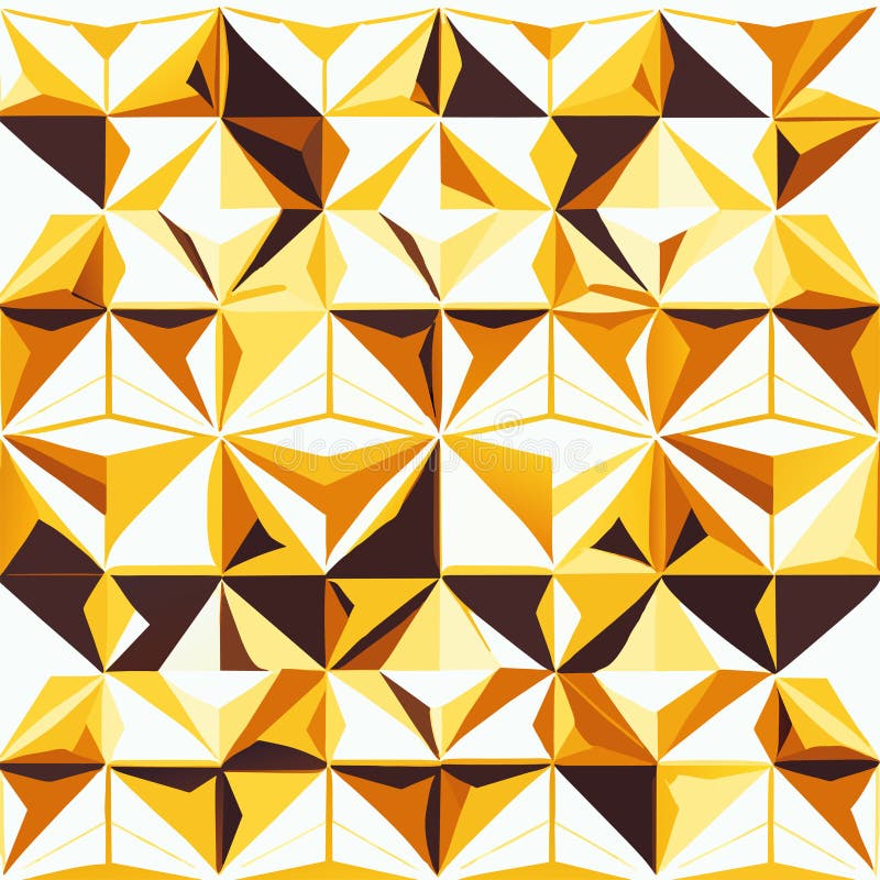 Abstract Geometric Background with Gold and Black Triangles. 3d ...