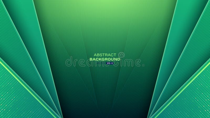 Abstract Geometric Background with Green Layers Stock Vector ...