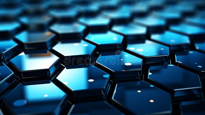 Abstract Geometric Background with Hexagonal Elements in Cool Tones and ...