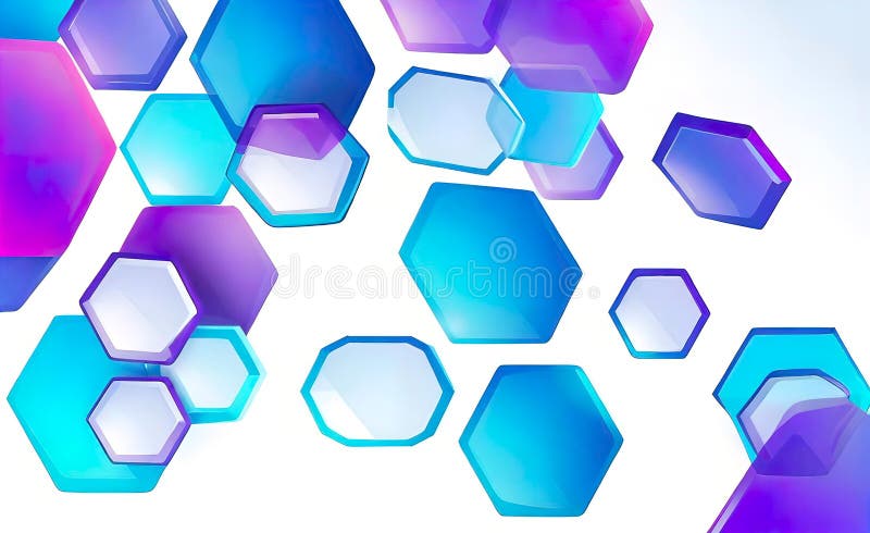 Abstract Geometric Background with Hexagons in a Random Pattern ...