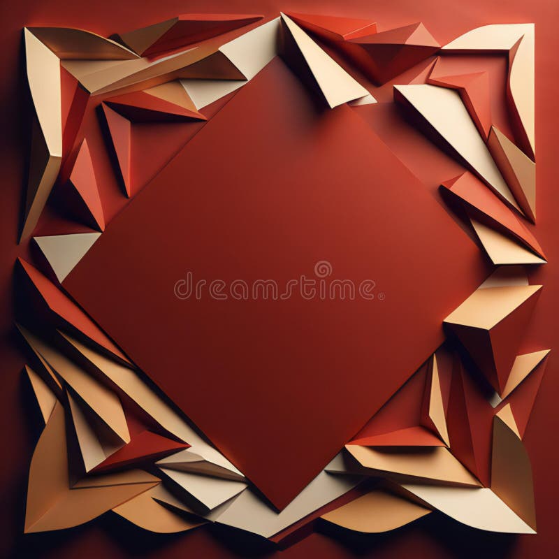 Abstract Geometric Background. Illustration. Red, Yellow, Brown Colors ...