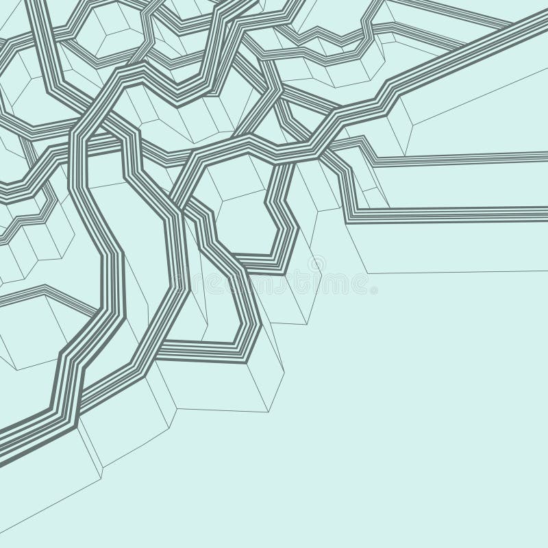 Abstract Geometric Background with Infrastructure. Vector Illustration ...