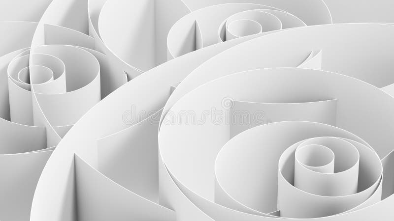 Abstract Geometric Background, Intersected White Paper Rings, 3d Stock ...