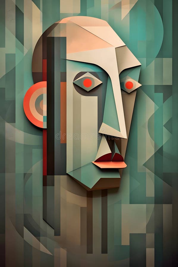 Abstract Geometric Background with Man Face. Vector Illustration Stock ...