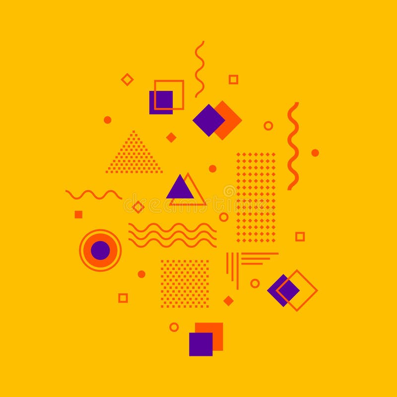 Abstract Geometric Background of Memphis Element Trend Design. Pastel ...