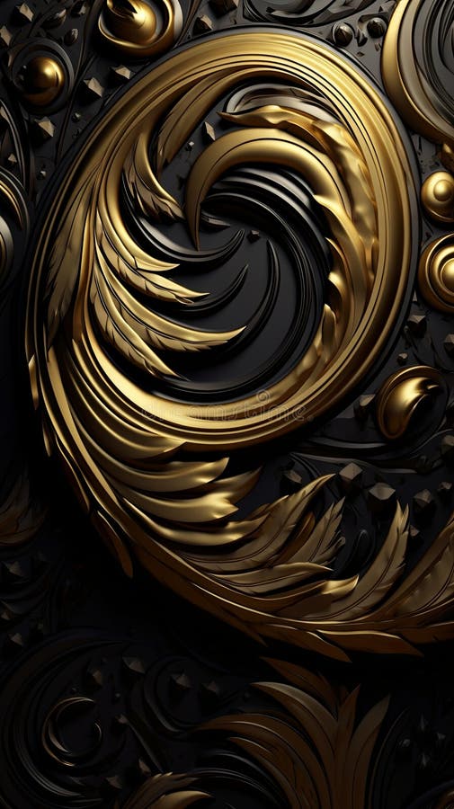 Abstract Geometric Background, Modern Wallpaper with Black Forms, AI ...