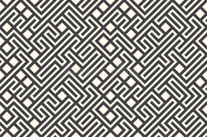 Monochrome Maze Labyrinth, Abstract Geometric Background, Monochrome ...