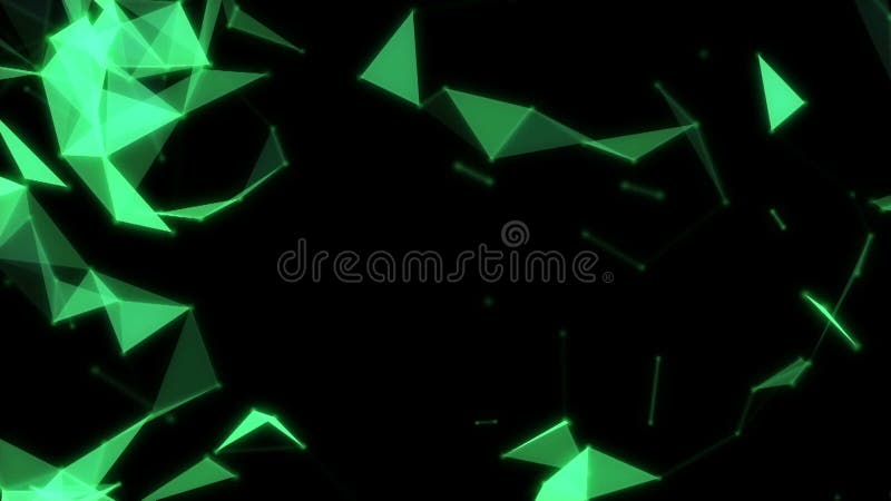 Abstract Geometric Background with Moving Lines, Dots and Triangles ...