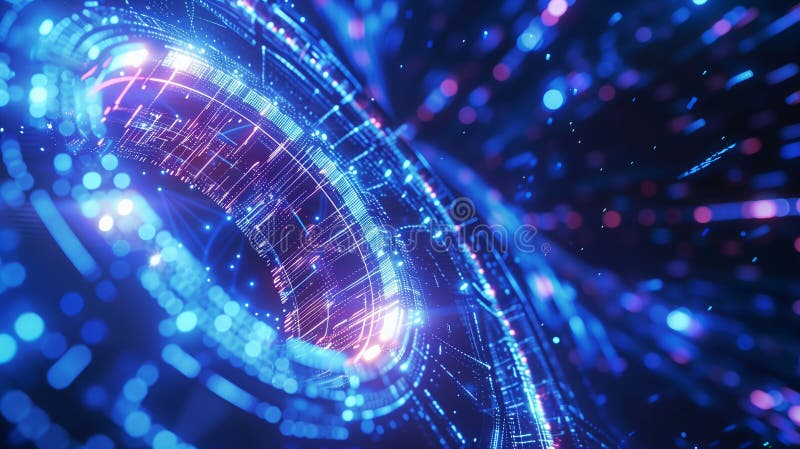 Abstract Geometric Background with Neon Light, Cosmic Structure ...