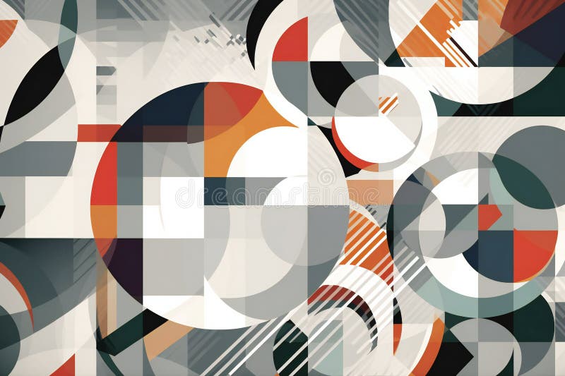 Abstract Geometric Background with Overlapping Circles, Lines and ...