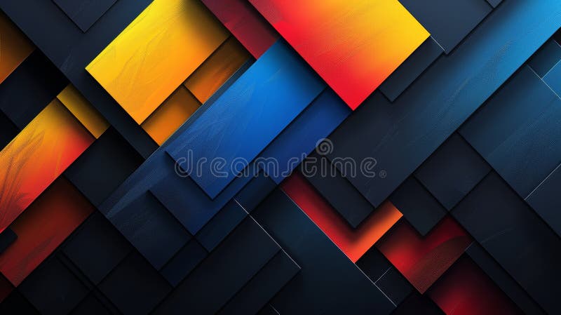 Abstract Geometric Background with Overlapping Colorful Rectangles in ...
