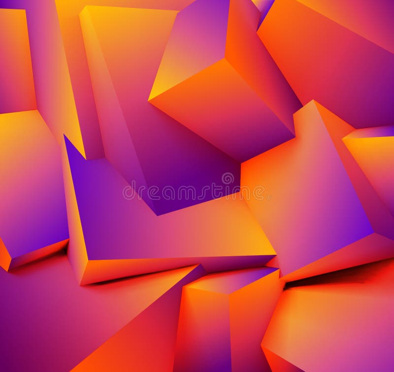 Abstract Geometric Background with Overlapping Cubes Stock Vector ...