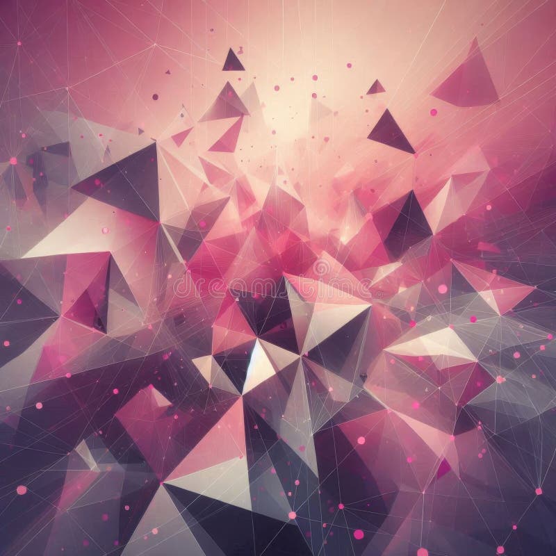 An Abstract Geometric Background with Overlapping Pink Triangles Stock ...