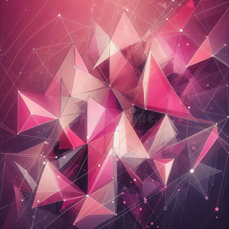 An Abstract Geometric Background with Overlapping Pink Triangles Stock ...