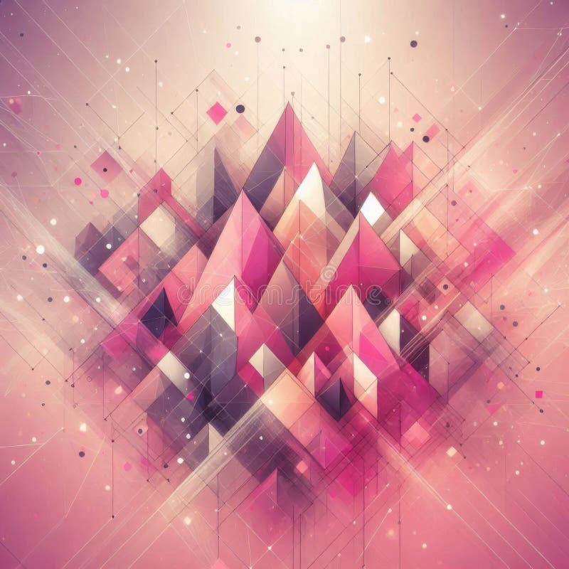 An Abstract Geometric Background with Overlapping Pink Triangles Stock ...
