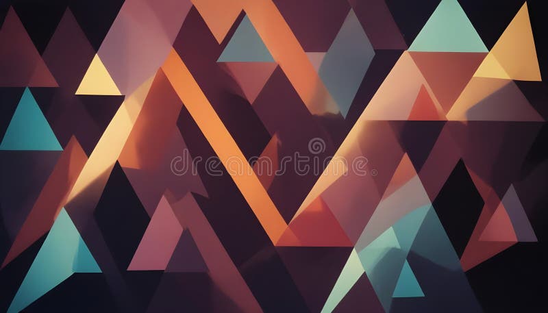 Abstract Geometric Background with Overlapping Triangles in Warm, Muted ...
