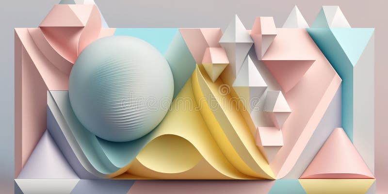 Abstract Geometric Background in Pastel Colors Stock Illustration ...