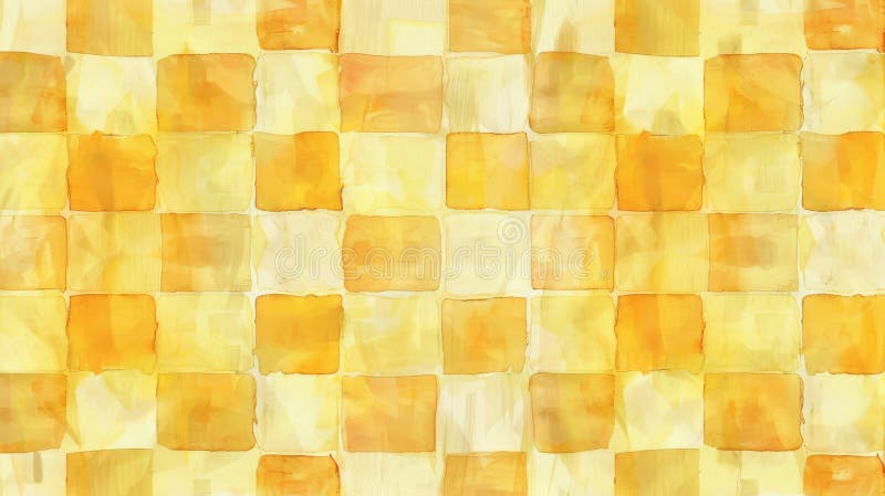 Abstract Geometric Background. Pattern of Yellow and Orange Checkered ...