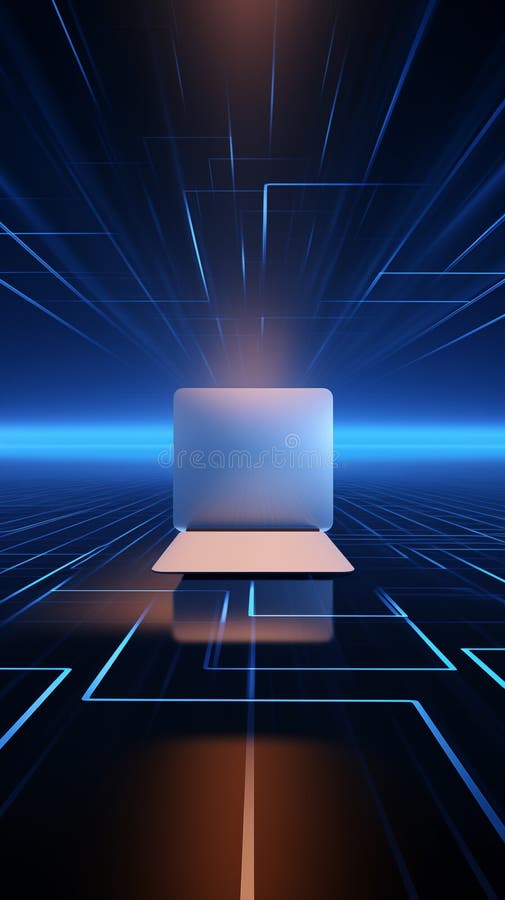 Remote Desktop Computer Concept. Abstract Geometric Background with ...