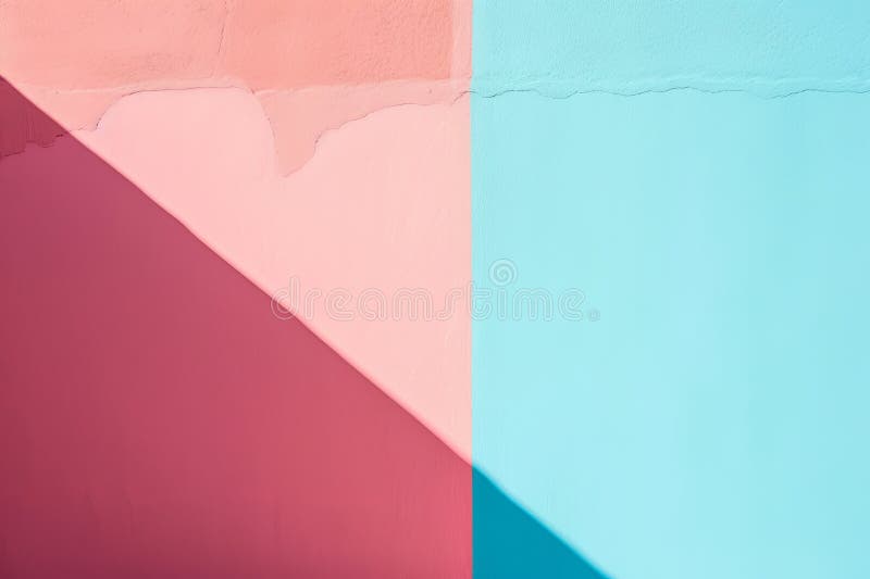 Abstract Geometric Background with Pink and Blue Painted Walls and a ...