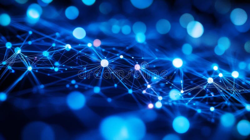 Abstract Geometric Background with Plexus Blue Color. Concept of ...