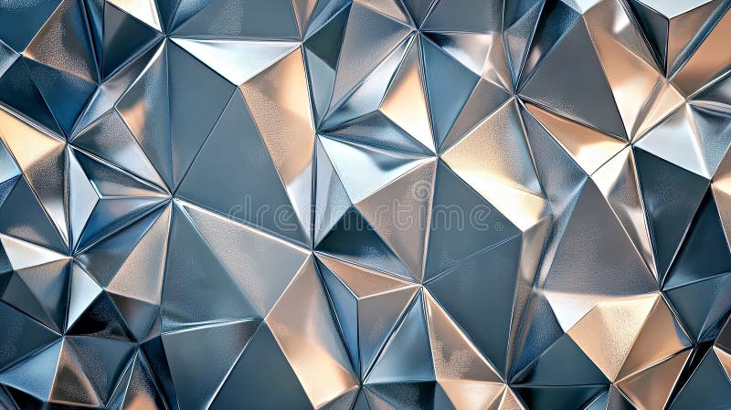Abstract Geometric Background with Polygonal Triangle Shapes in Silver ...
