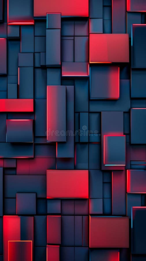 Abstract Geometric Background with Red and Blue Blocks Stock Photo ...