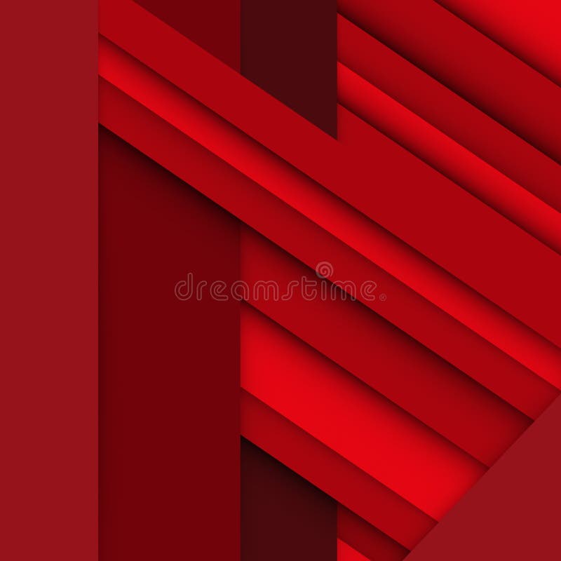 Abstract Geometric Background of Red Stripes with Shadow, Paper Cut ...