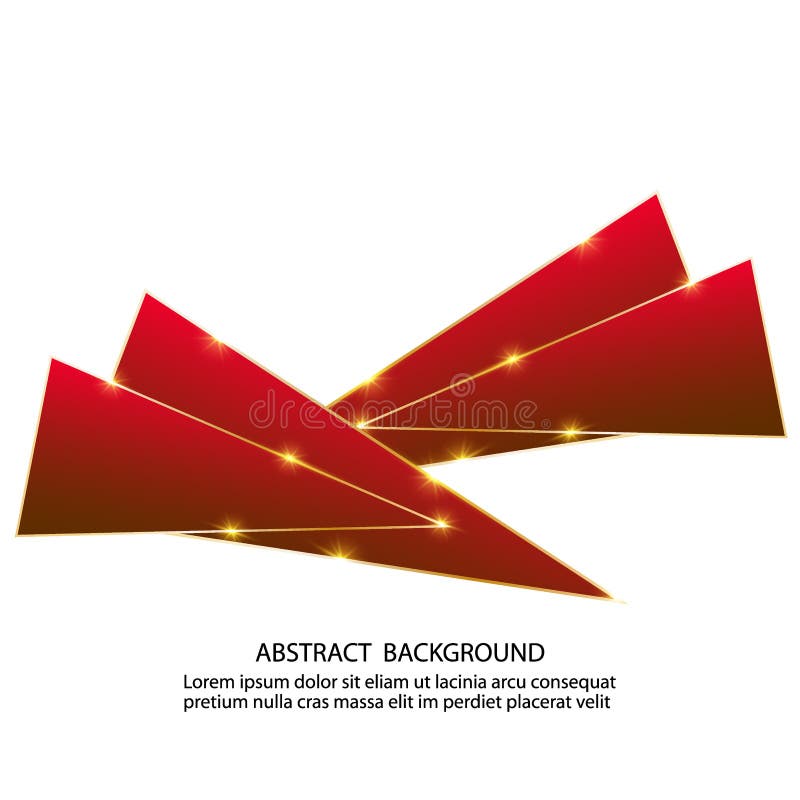 Abstract Geometric Background with Red Triangles and Gold Border ...