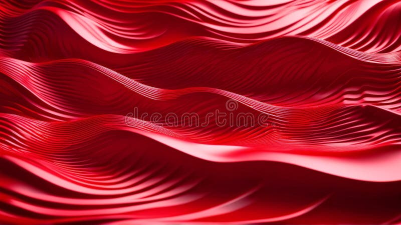 Abstract Geometric Background with Red Waves. Stock Illustration ...